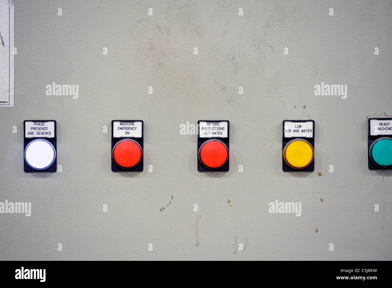 buttons on a control pannel Stock Photo - Alamy