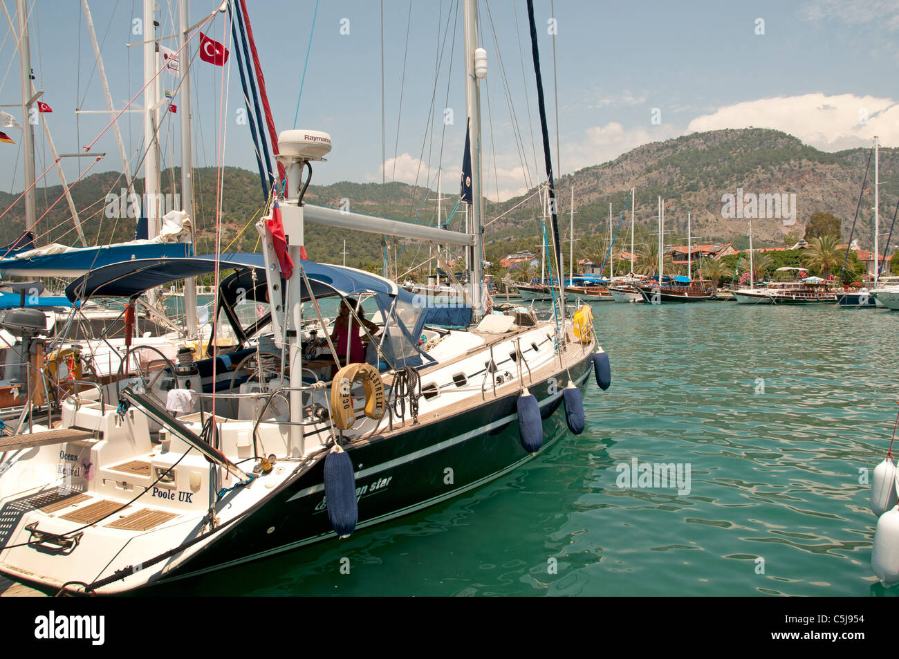 Port Harbor Gocek Marina near Fethiye Turkey Turkish Stock Photo - Alamy