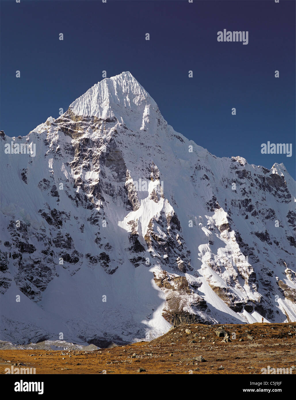 Wedge Peak from Pang Pema in the Kangchenjunga region of east Nepal ...