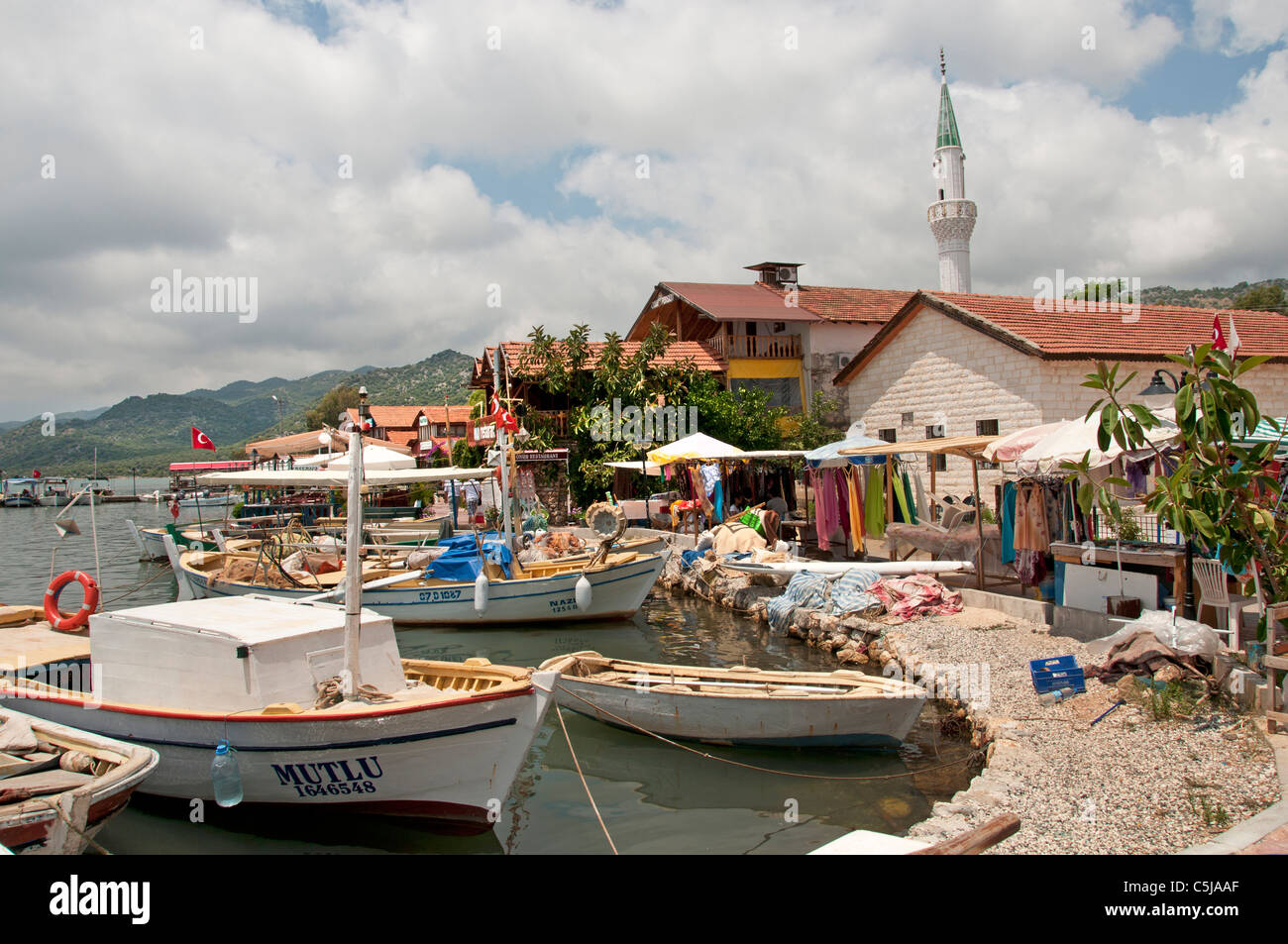 Turkey Ucagiz Turkish port harbour boat fishing sea Stock Photo - Alamy