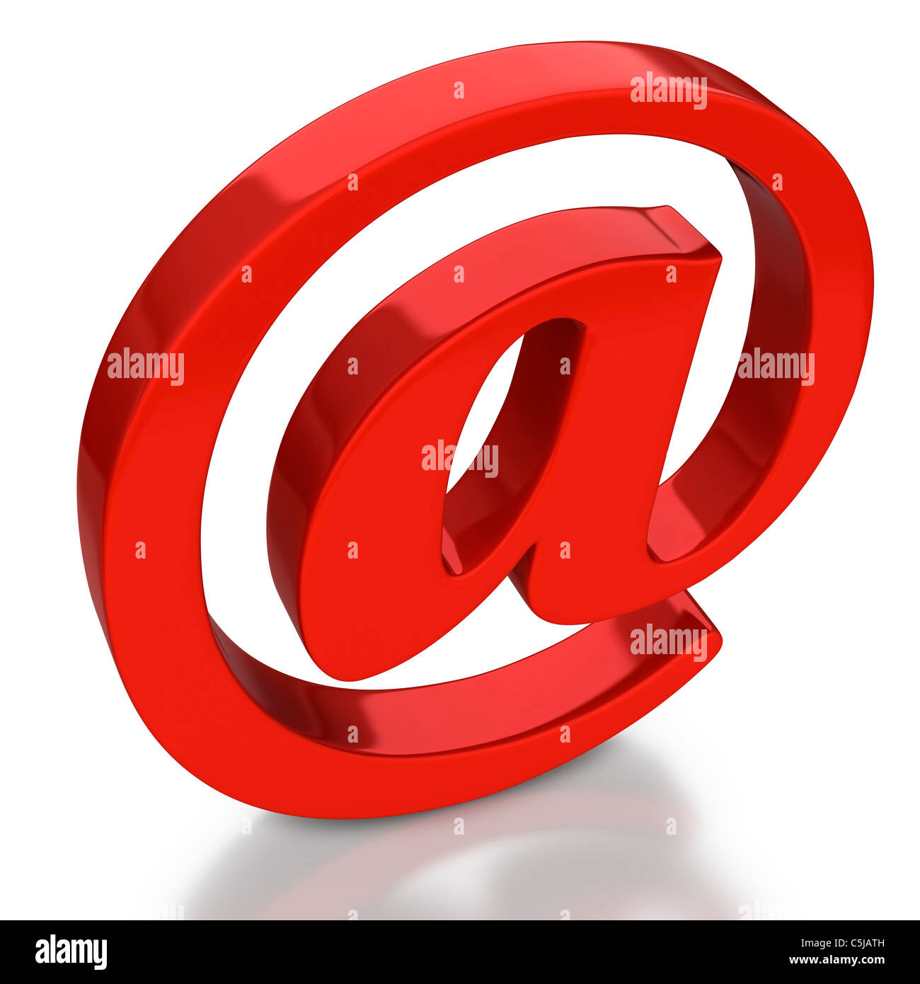 Red email symbol on a white background Stock Photo - Alamy