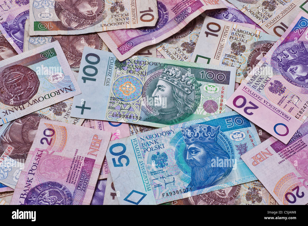 Detailansicht verschiedener Polnischer Zloty | Detail photo of ...