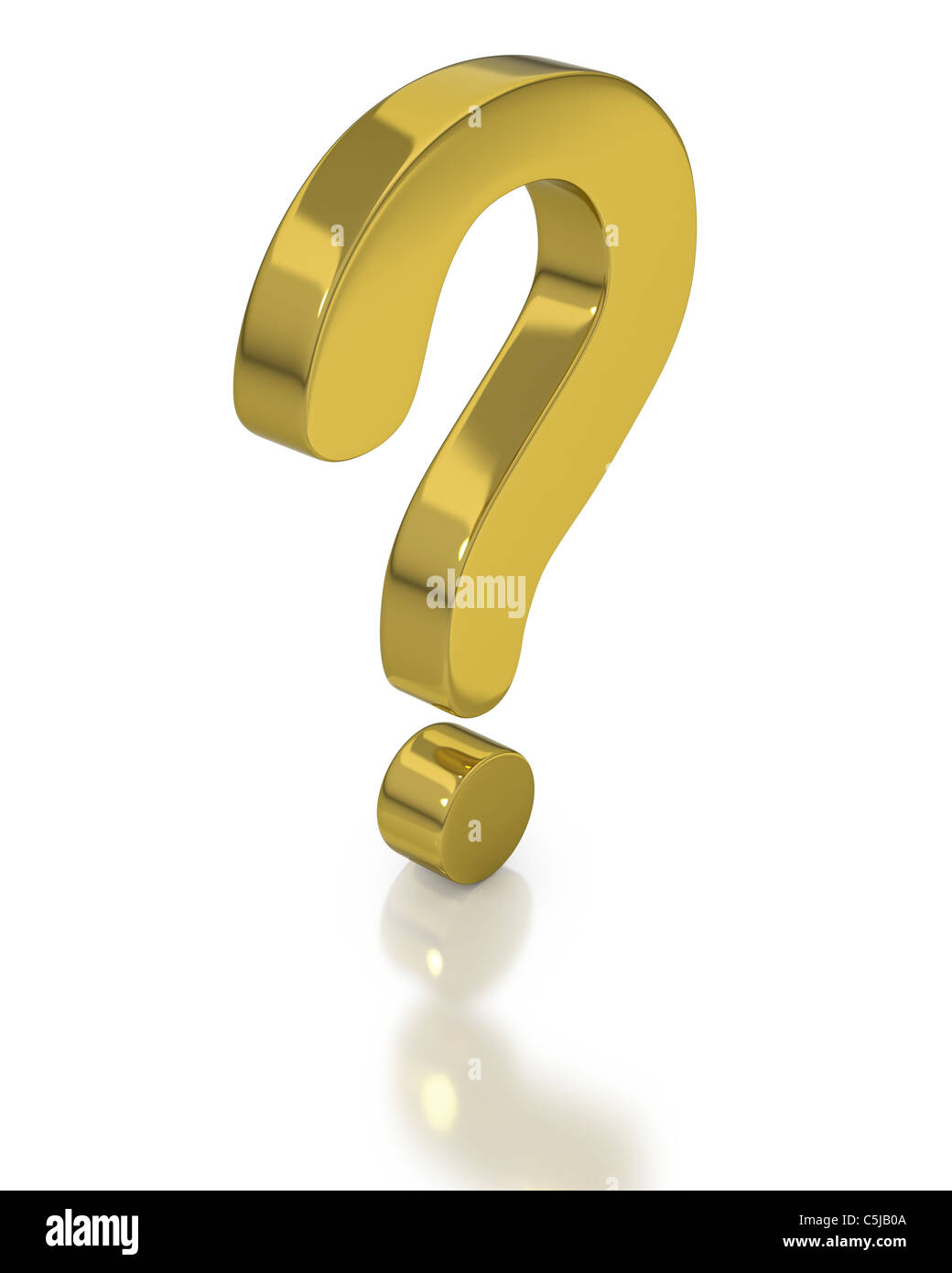 Gold question mark on a white background with reflection Stock Photo ...