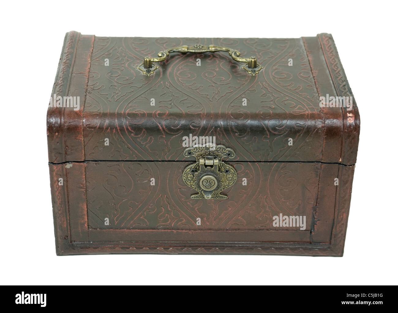 Fancy pressed leather box with antique lock used to store items - path ...