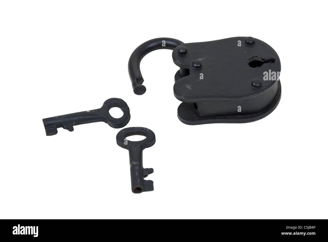 Large vintage metal padlock used to lock items to keep them secure ...