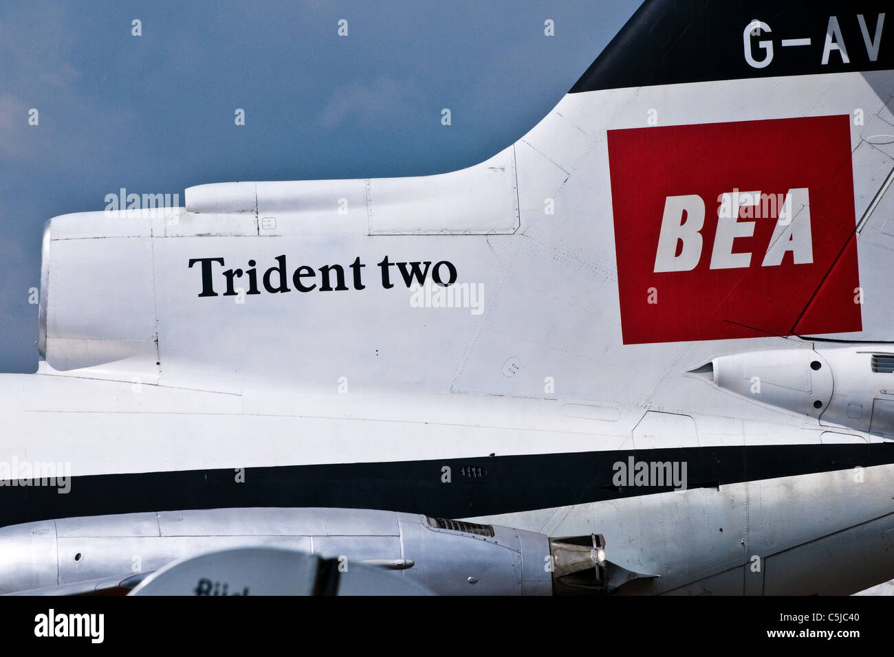 Duxford Air show, BEA Trident two jet Stock Photo - Alamy