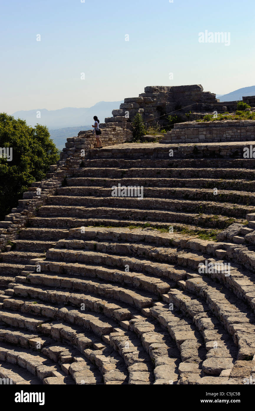Amphitheater in Segesta, Sicily, Italy Stock Photo - Alamy