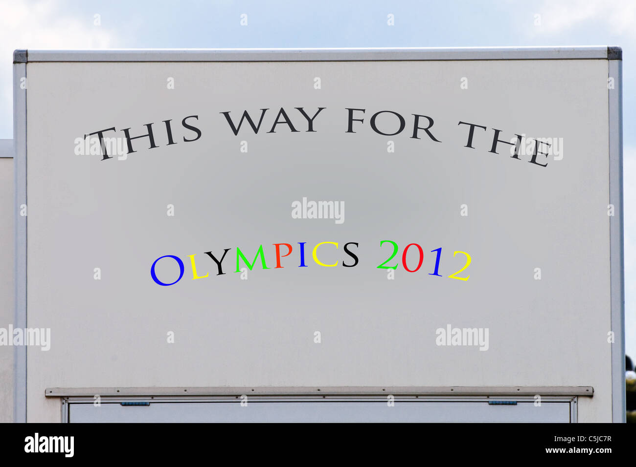 Sign board, this way for the Olympics 2012 Stock Photo - Alamy