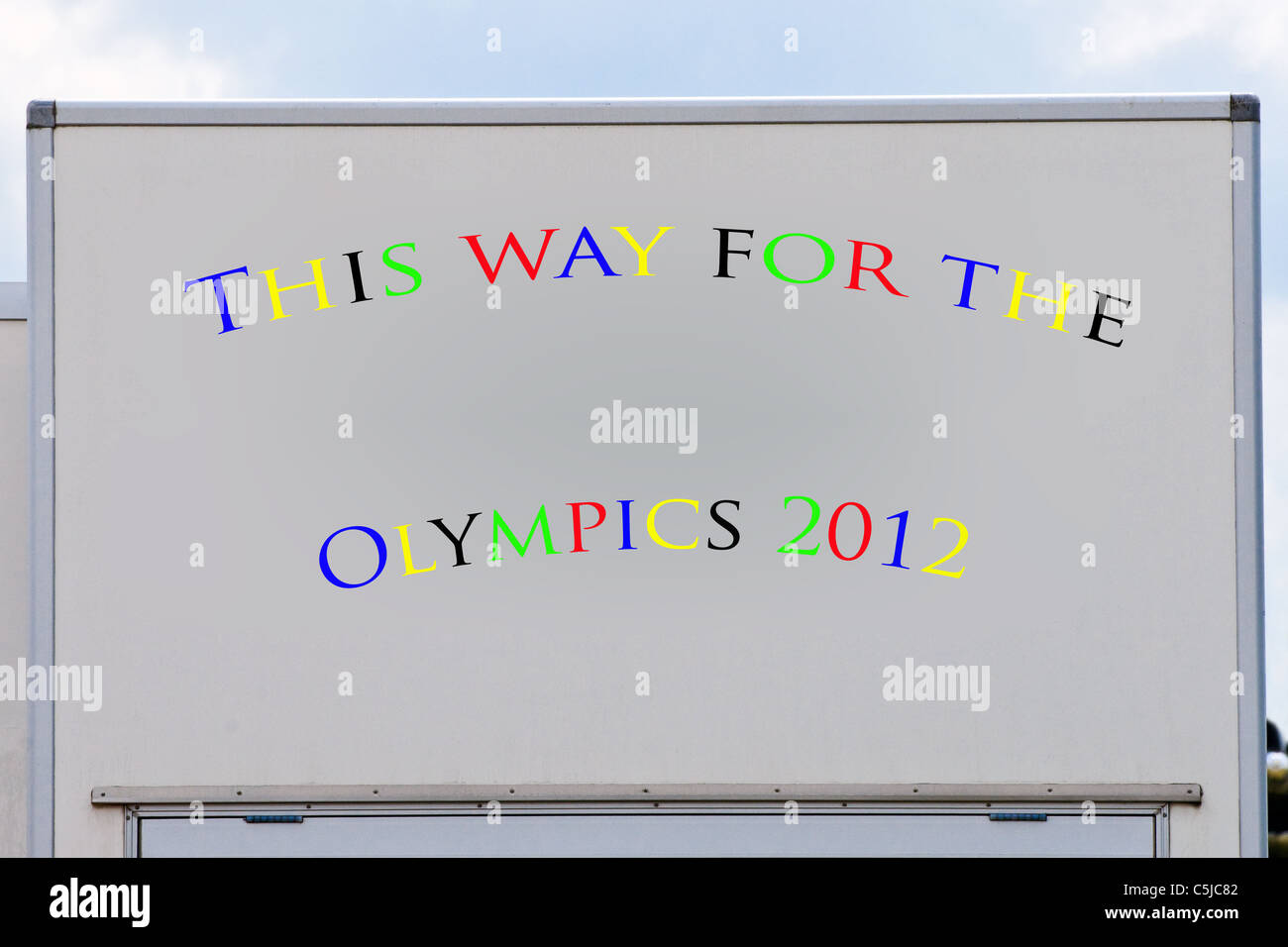 Sign board, this way for the Olympics 2012 Stock Photo - Alamy