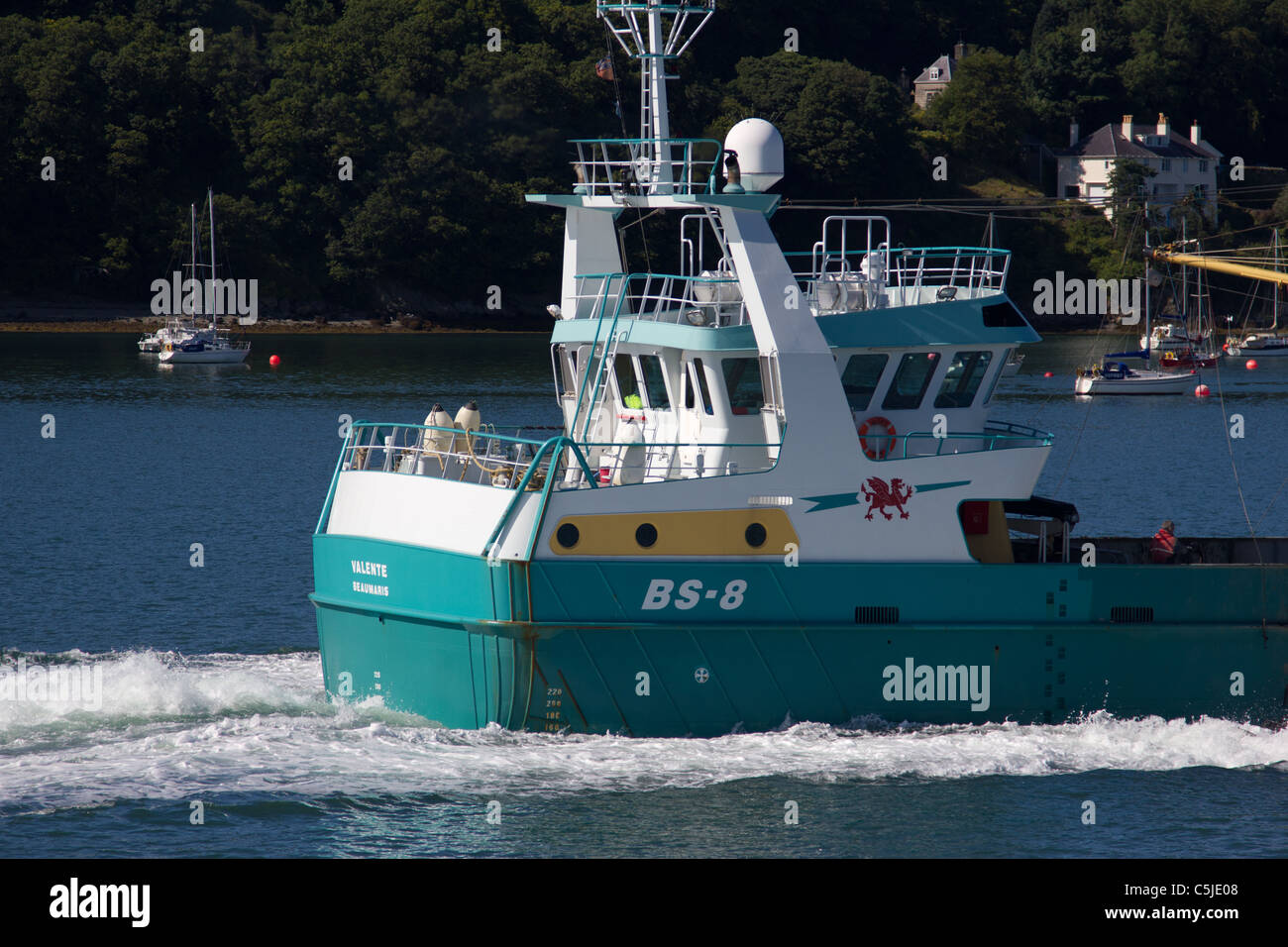 Mussel boat "Valente" on the Menai Straits Stock Photo - Alamy
