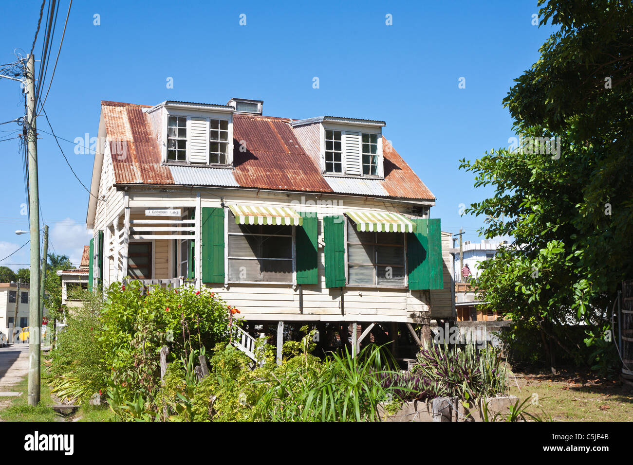 Residential building in Belize City, Belize Stock Photo - Alamy