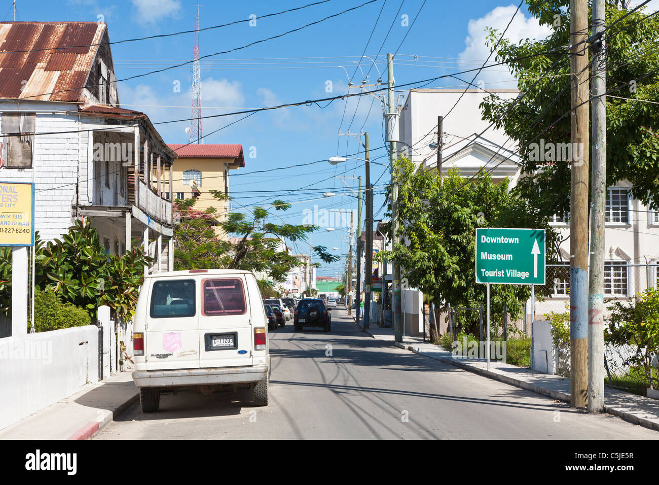 Belize road sign hi-res stock photography and images - Alamy