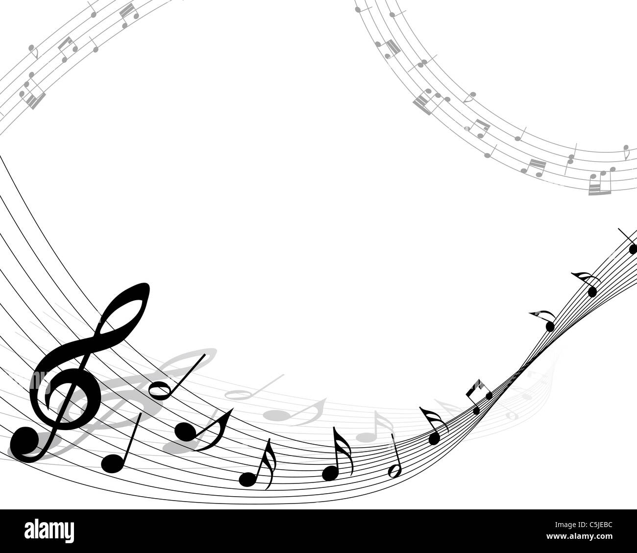 Vector musical notes staff background for design use Stock Photo - Alamy