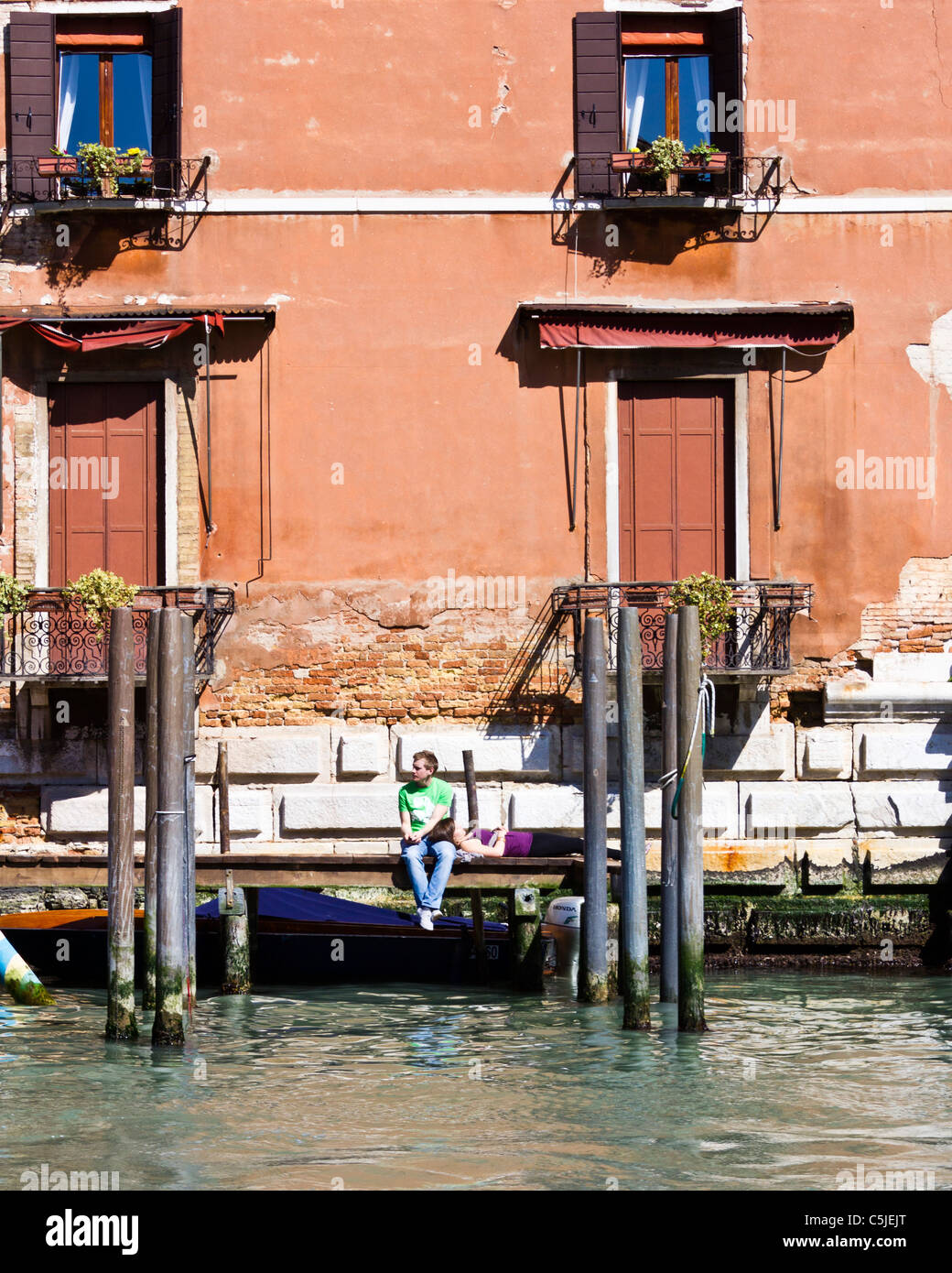 VENICE ITALY-APR 06 2011: Detail of how buildings in Detail of how ...