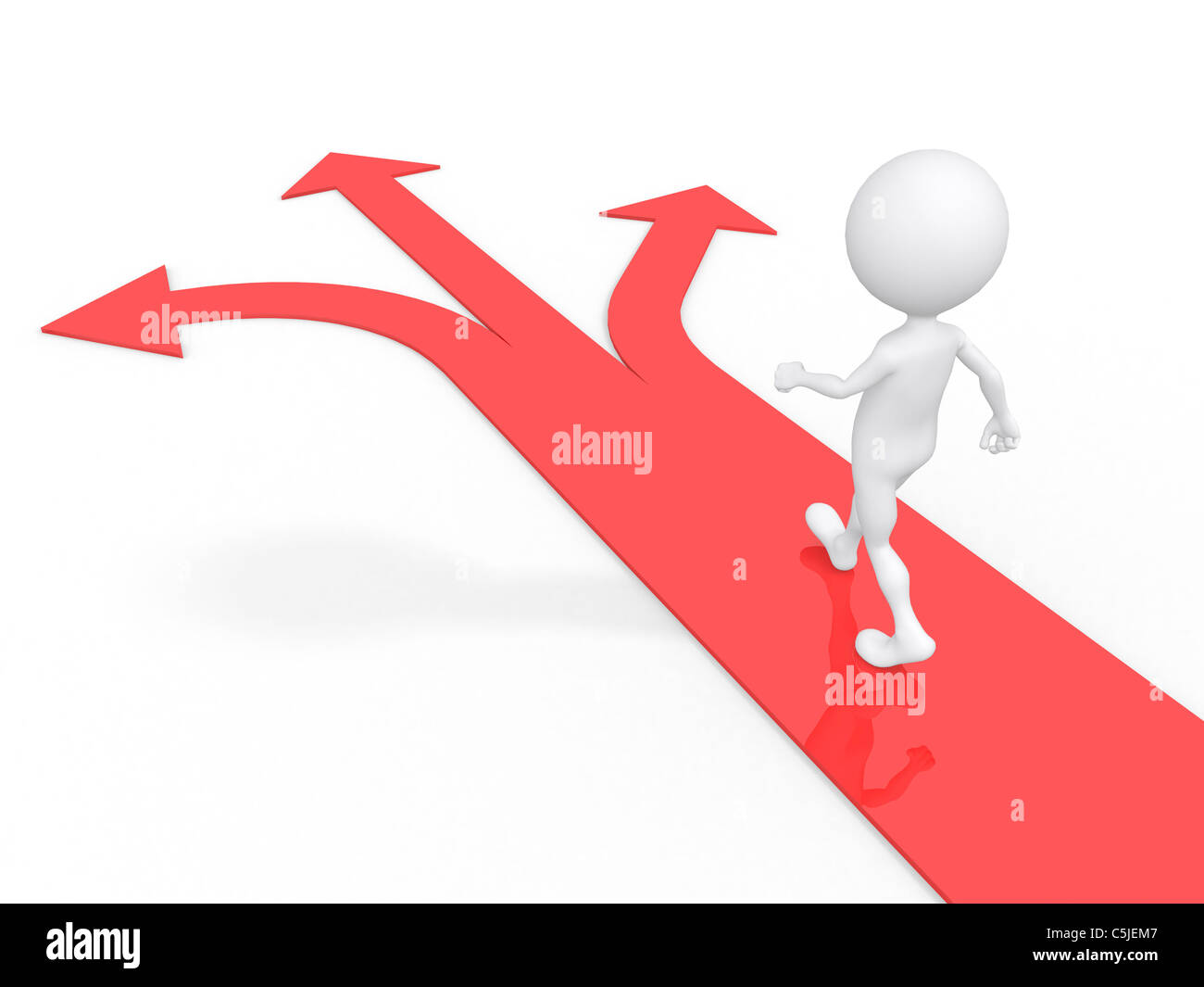 3d man multiple arrow paths hi-res stock photography and images - Alamy