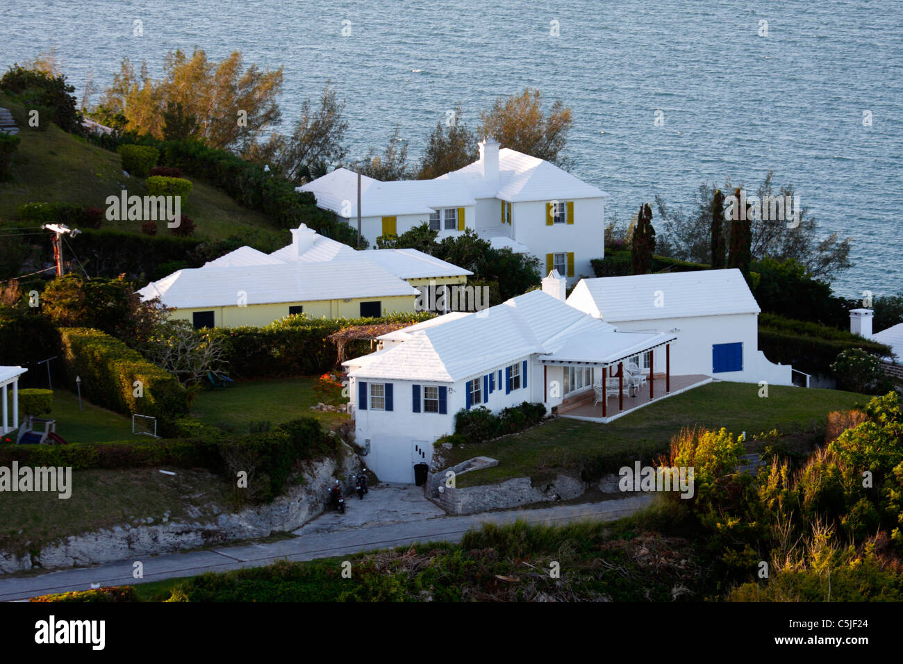 Waterfront houses, Bermuda Stock Photo - Alamy