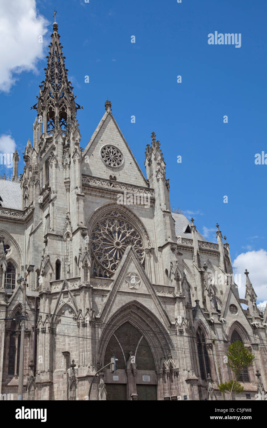 Exterior of the unfinished cathedral in Quito, Ecuador, also known as ...