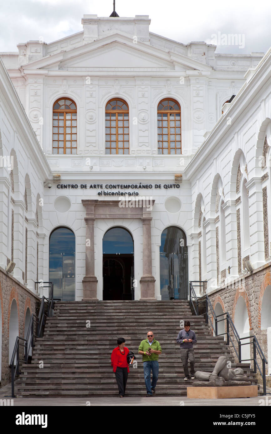 Visitors on the steps to the Centre for Contemporary Art, Quito ...