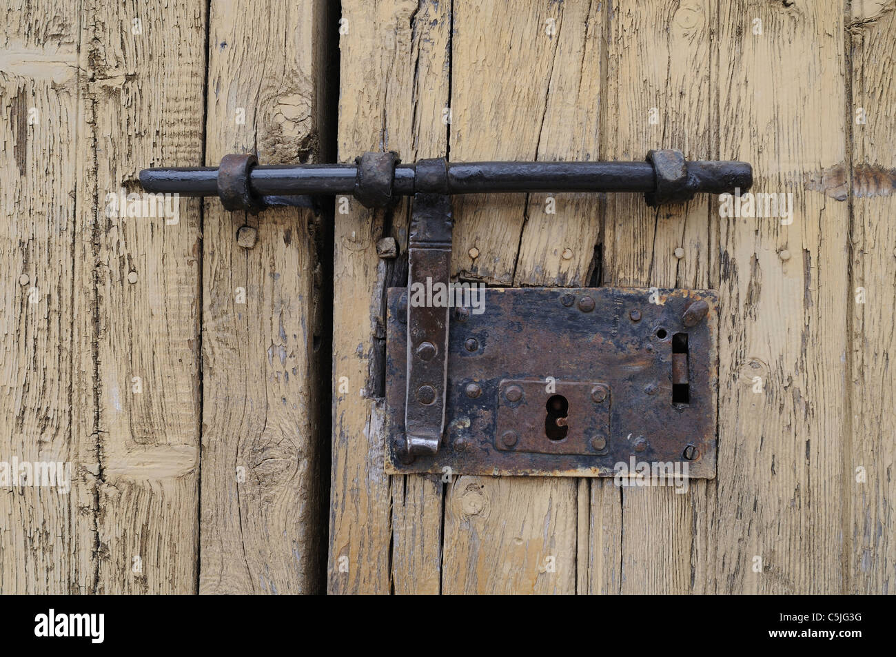 Traditional door lock l in LUZON. Guadalajara . Castille - La Mancha ...