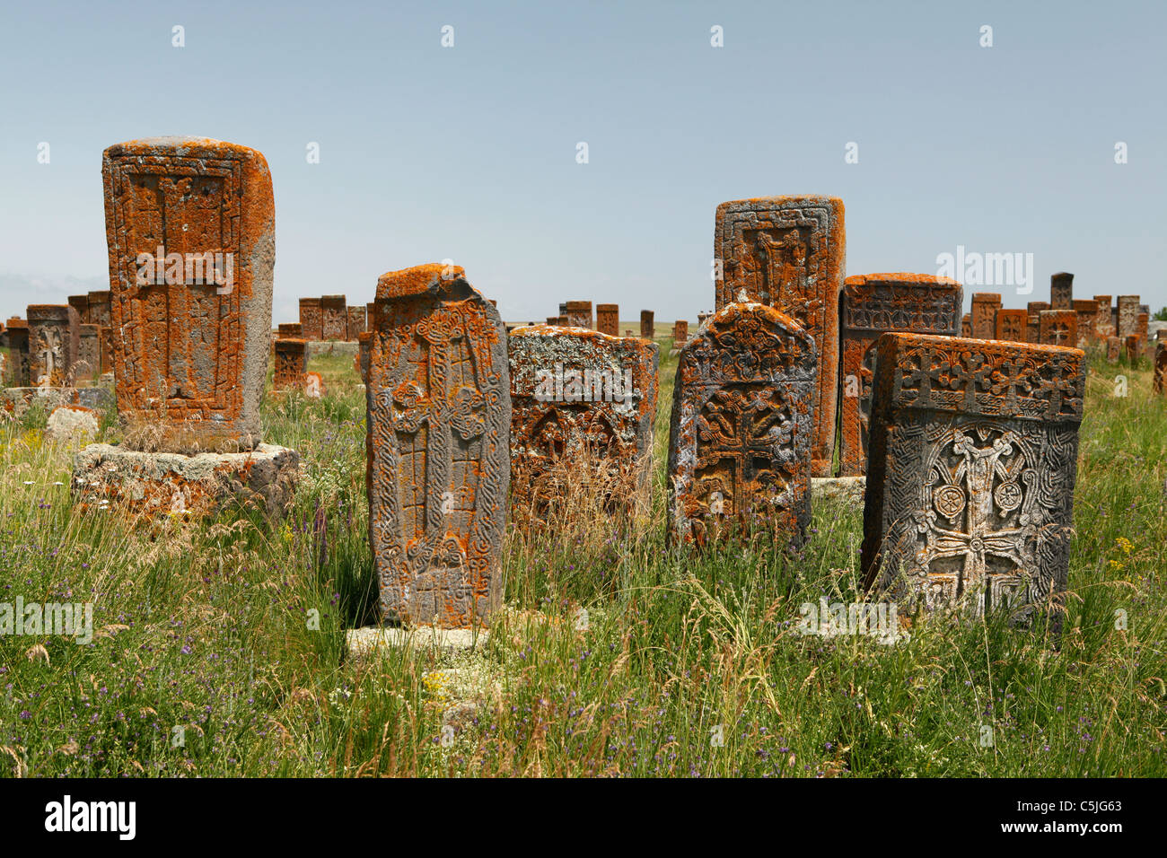 Ancient cemetry Noratus in Armenia Stock Photo - Alamy