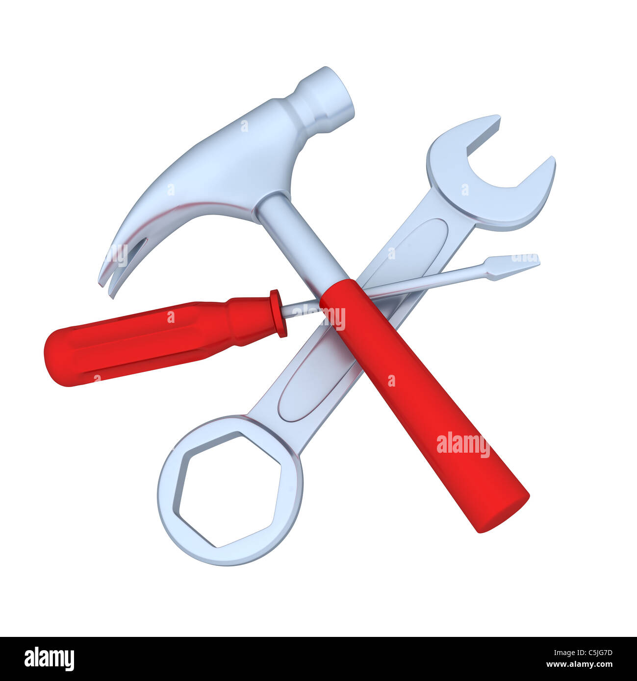 Tools, symbol repair (done in 3d, isolated Stock Photo - Alamy
