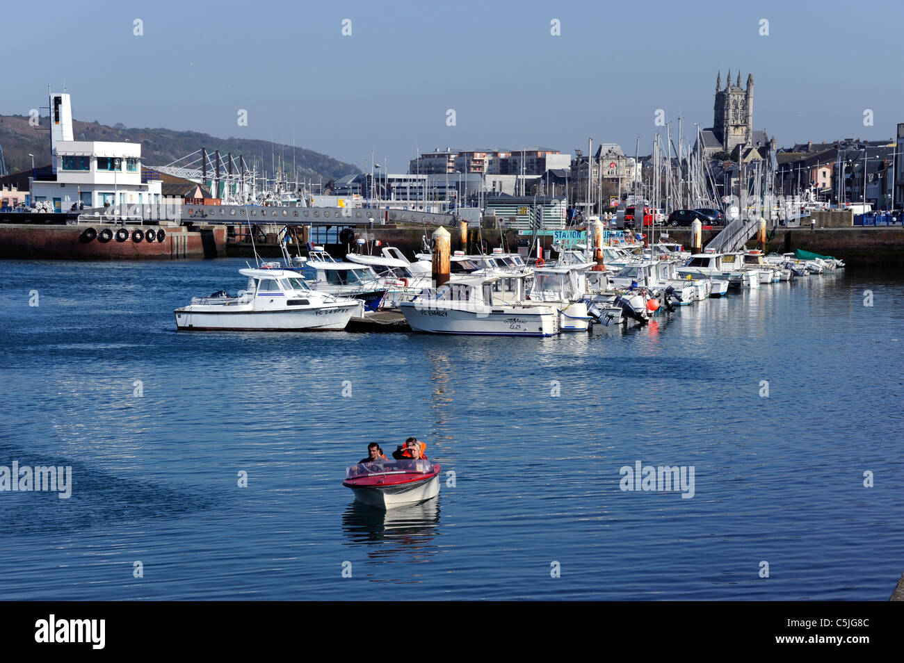 Fecamp harbour,St Etienne church,Seine-Maritime,Normandy,France Stock ...