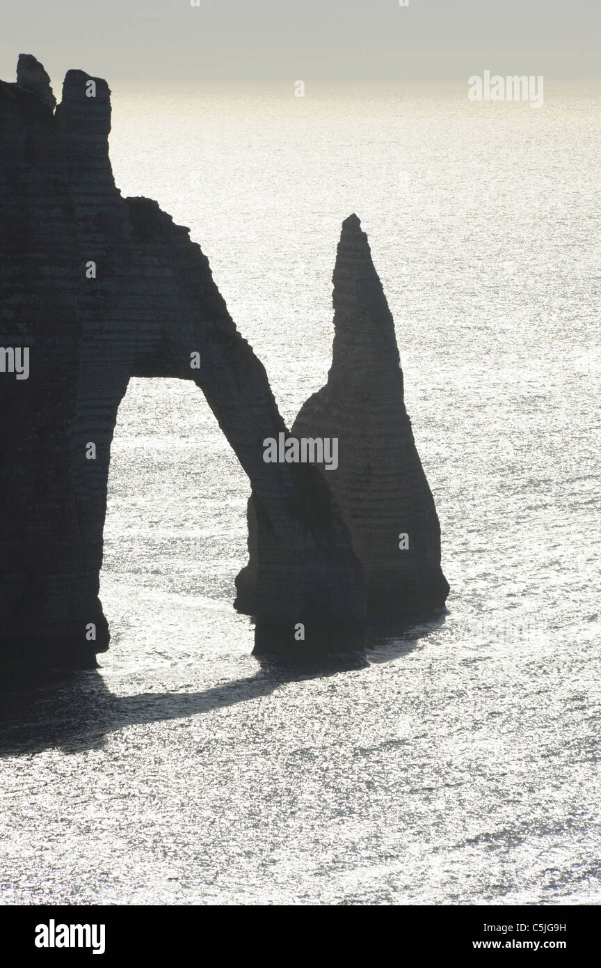 Cliff backlight Etretat,Normandy,France Stock Photo - Alamy