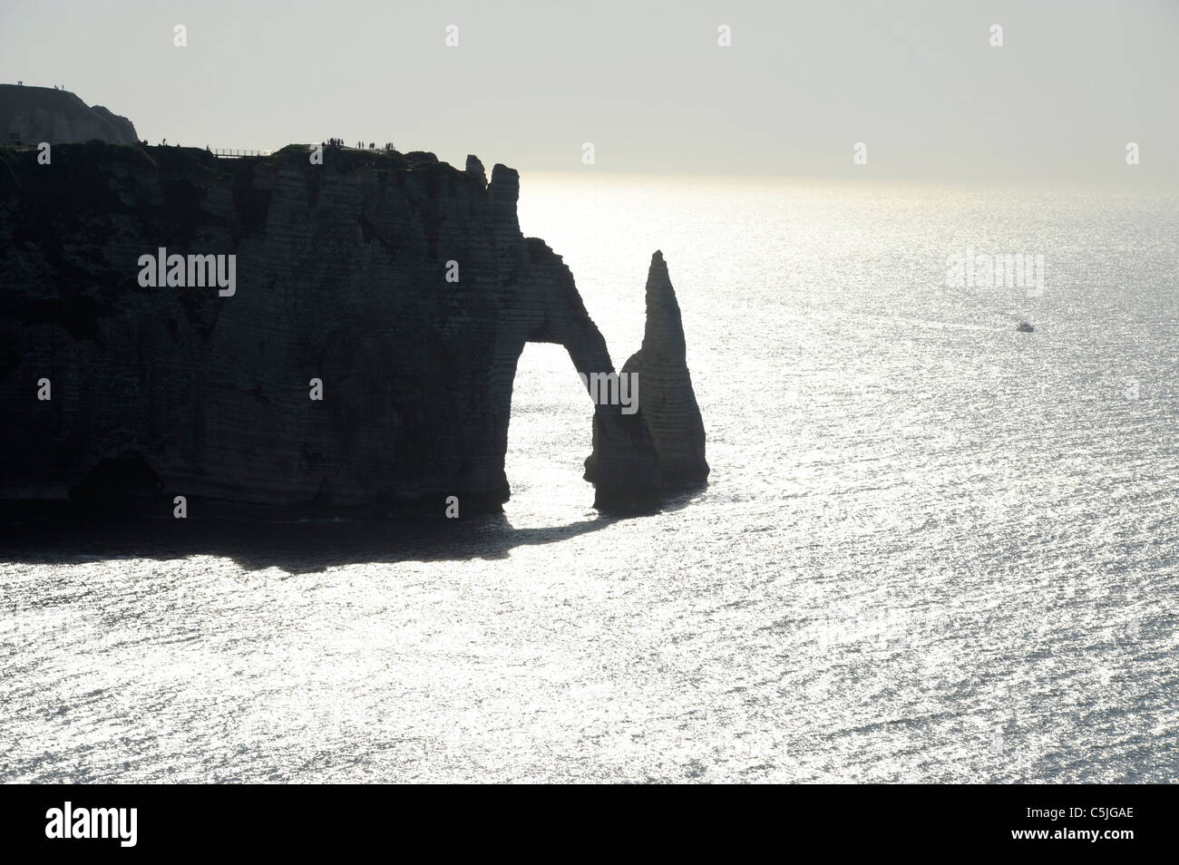 Cliff backlight Etretat,Normandy,France Stock Photo - Alamy
