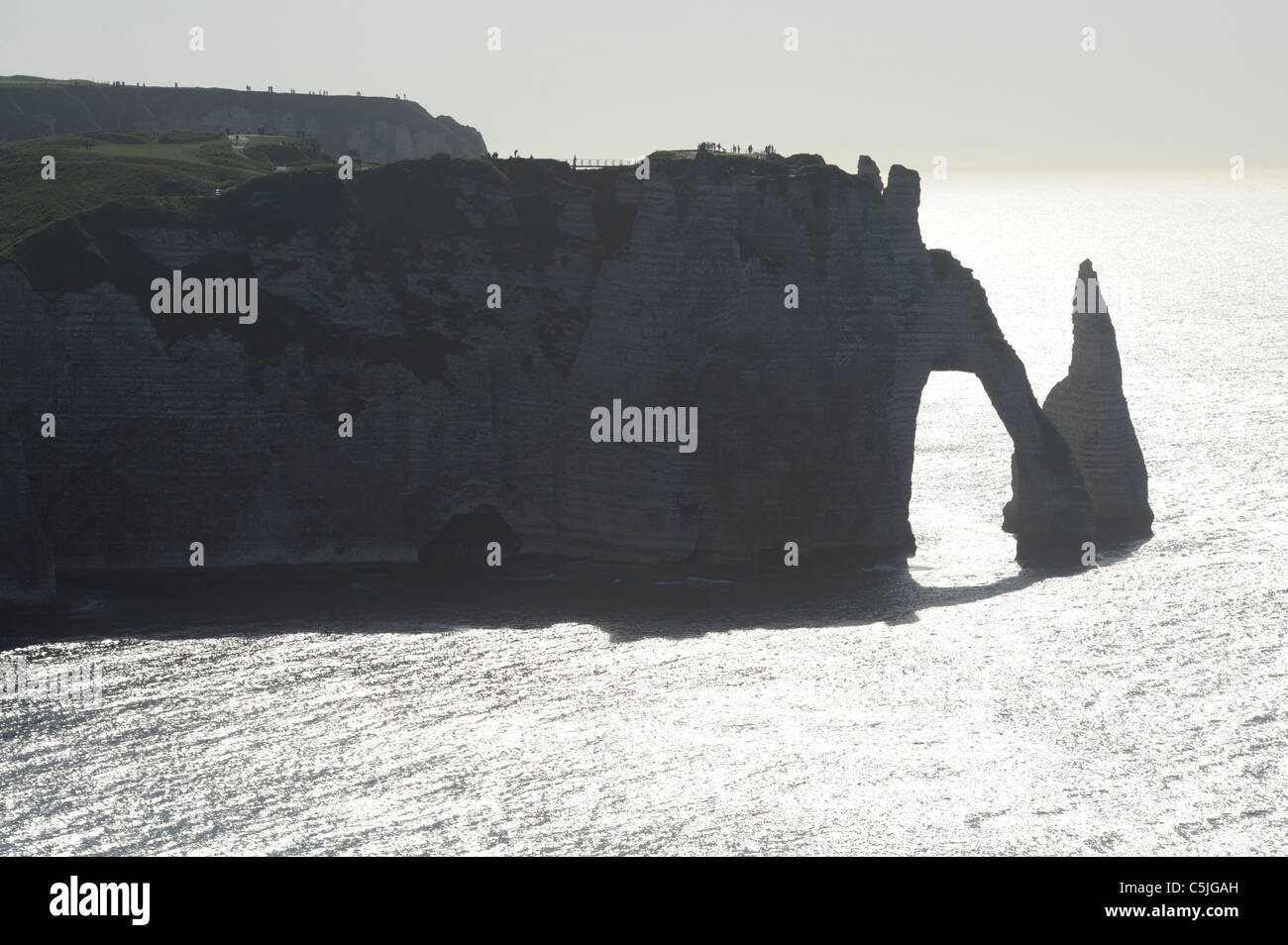 Cliff backlight Etretat,Normandy,France Stock Photo - Alamy