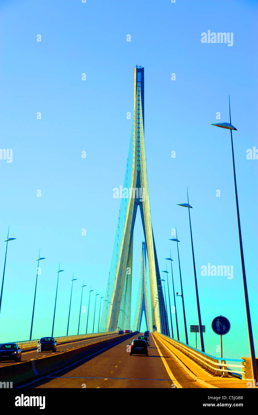 Pont de Normandie,Normandy bridge,Seine river,Seine-Maritime,Calvados ...