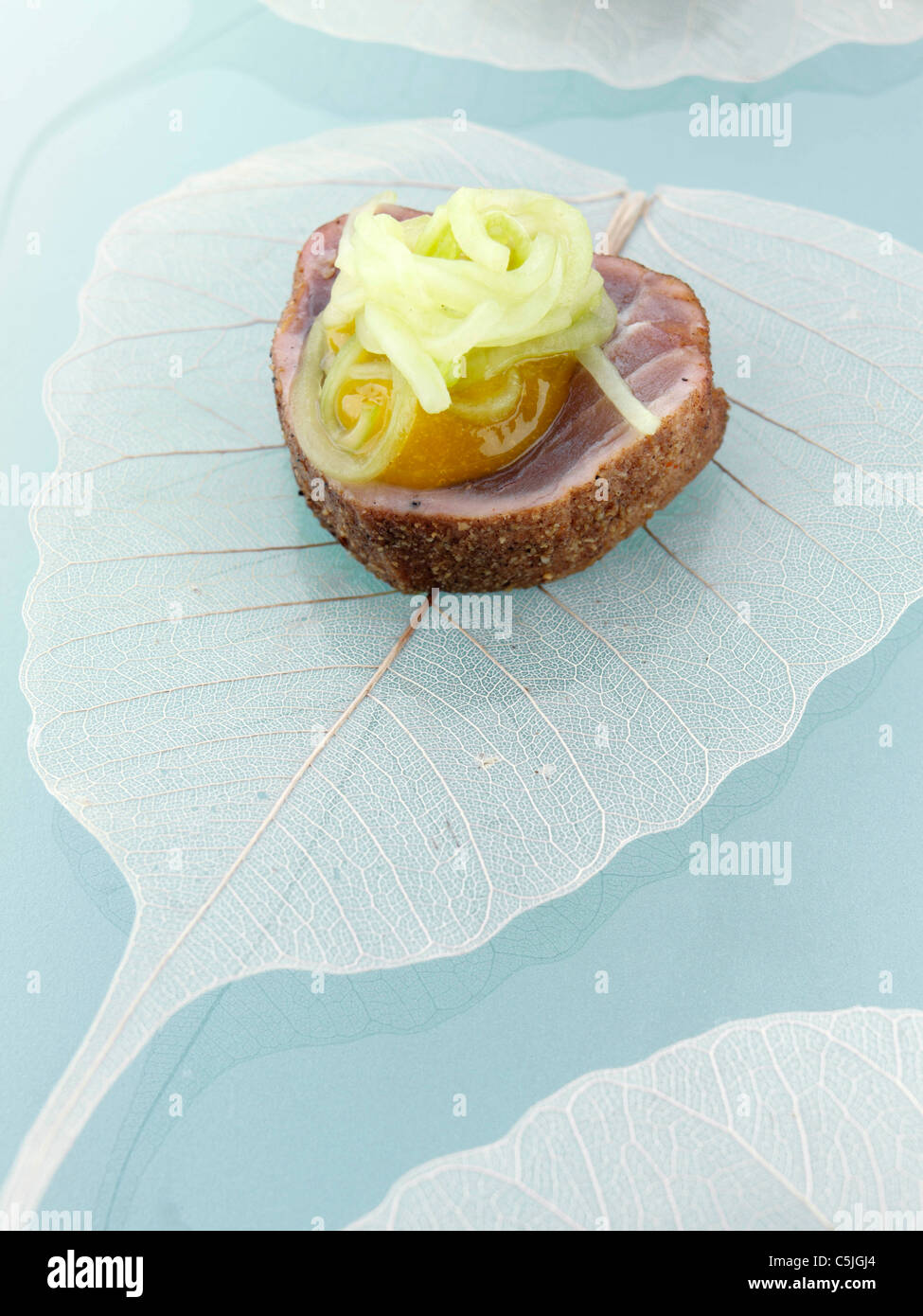 Individual asian tuna gourmet canapes hi-res stock photography and ...