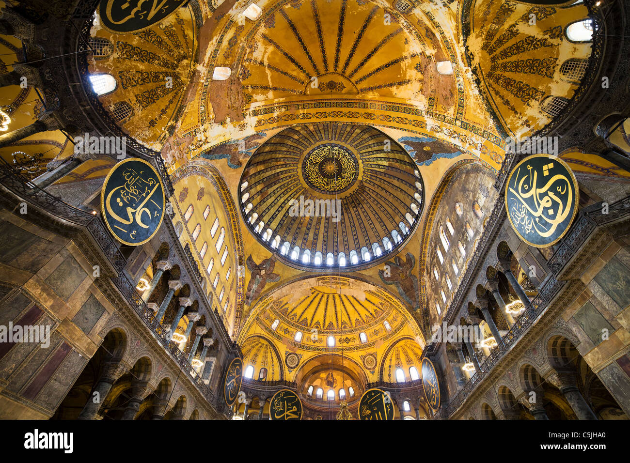 The Hagia Sophia (Ayasofya) Byzantine temple ornamental ceiling in ...