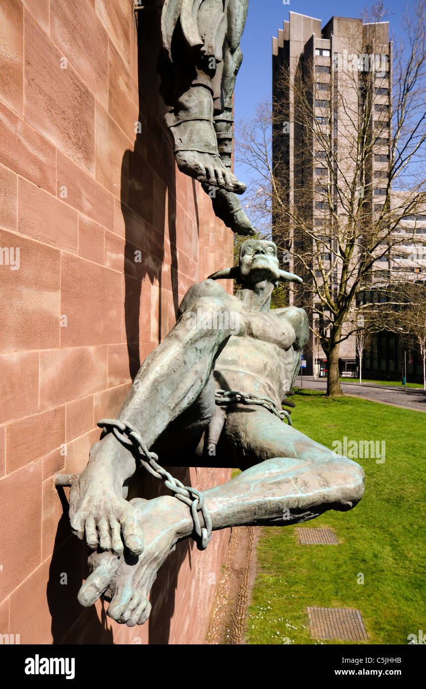 St Michael's Victory over the Devil a sculpture by Jacob Epstein over ...