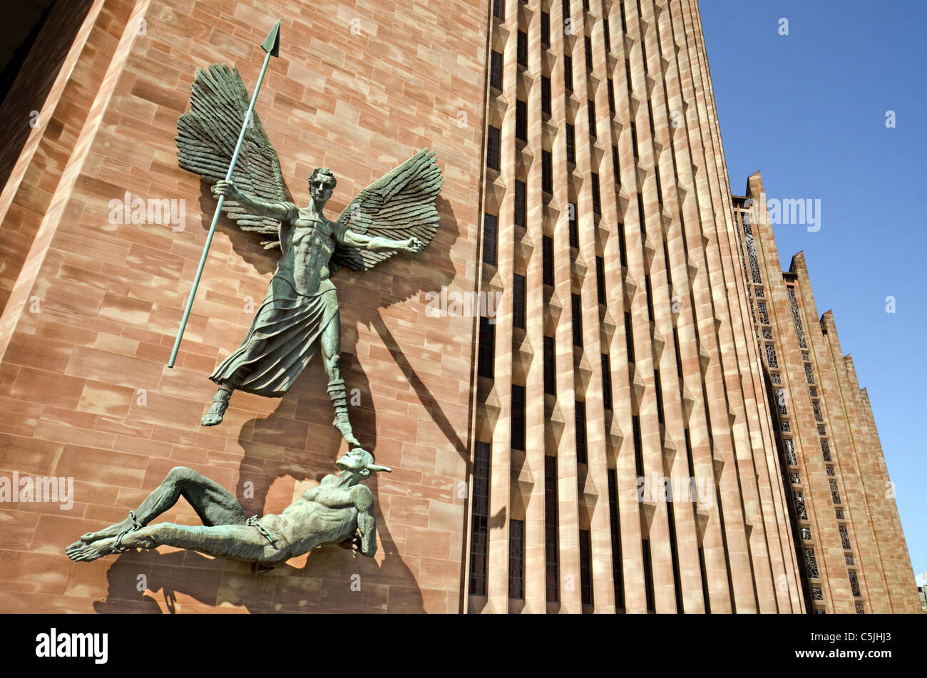 St Michael's Victory over the Devil a sculpture by Jacob Epstein over ...