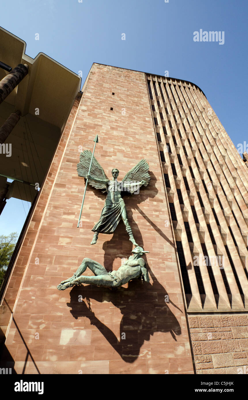 St Michael's Victory over the Devil a sculpture by Jacob Epstein over ...