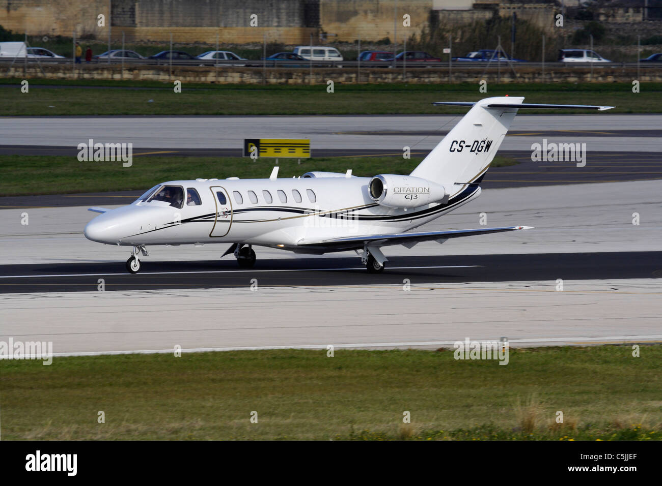 Cessna Citation CJ3 private jet on the runway in Malta Stock Photo - Alamy