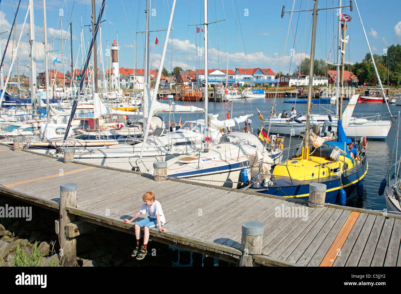 marina of Timmendorf, Poel Island, Baltic Sea Coast, Mecklenburg-West ...