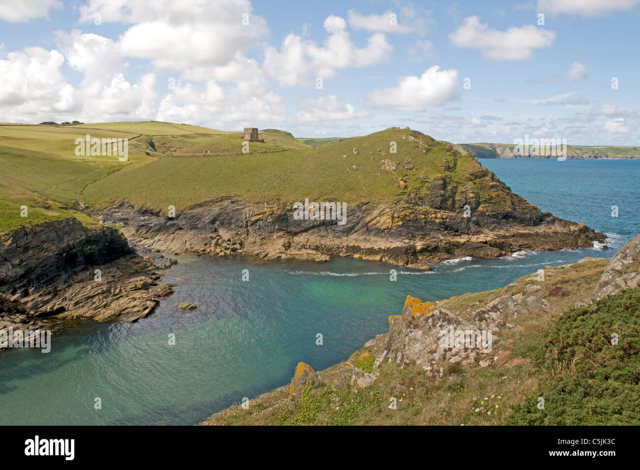 Cornwall's impressive Atlantic coastline at Doyden Point close to Port ...
