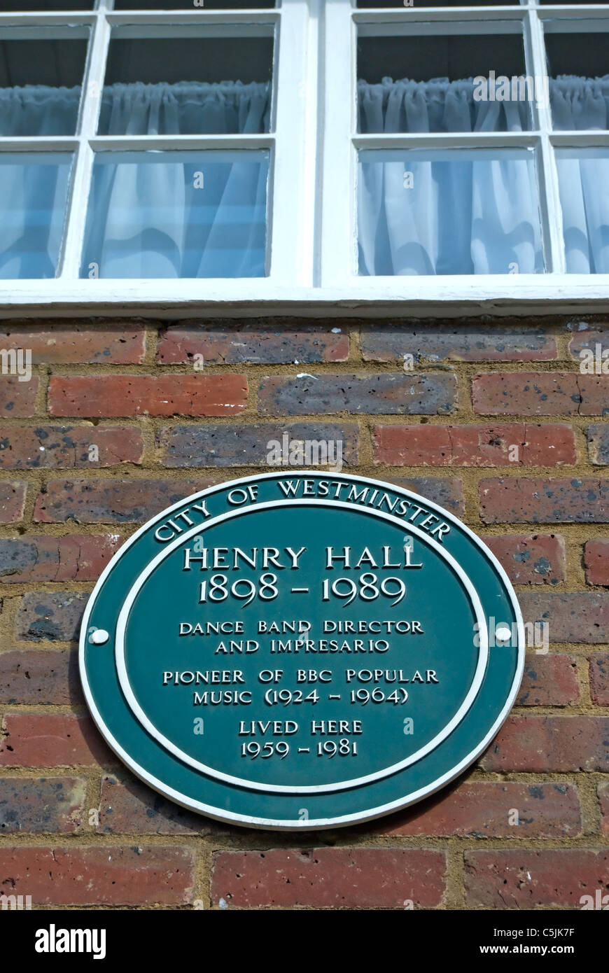 westminster council plaque marking a home of band director and ...