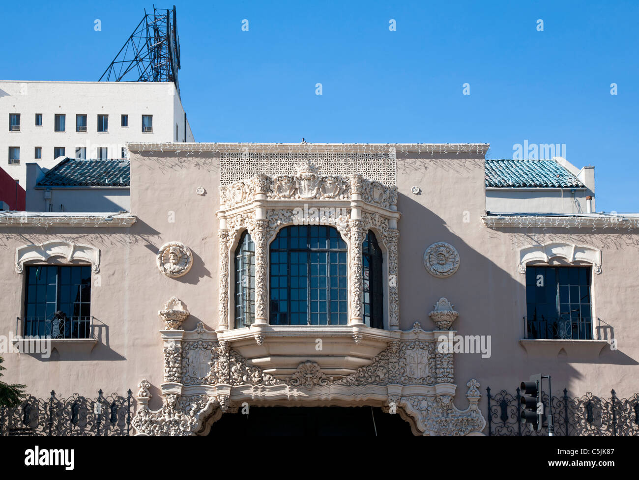 Spanish style building facade in Hollywood, Los Angeles, California ...