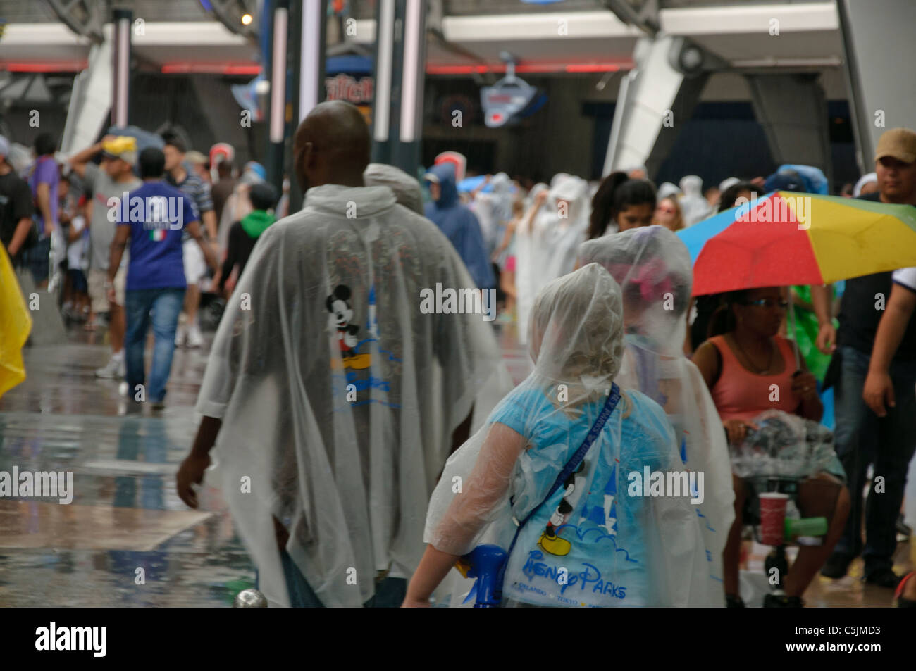 Magic Kingdom Walt Disney World Florida, raining torrential rain ...