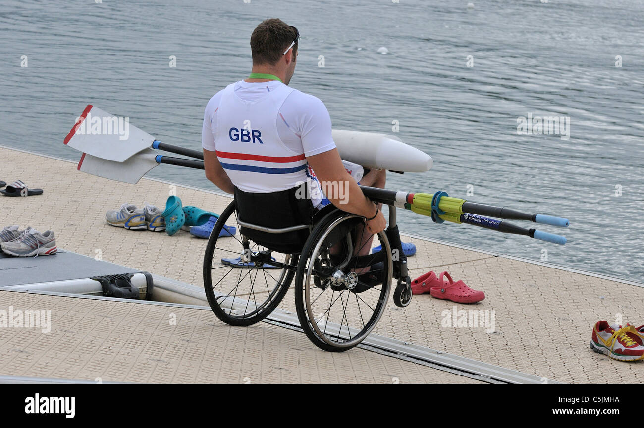 Tom Aggar Paralympic-class single scull at the Redgrave Pinsent Rowing ...