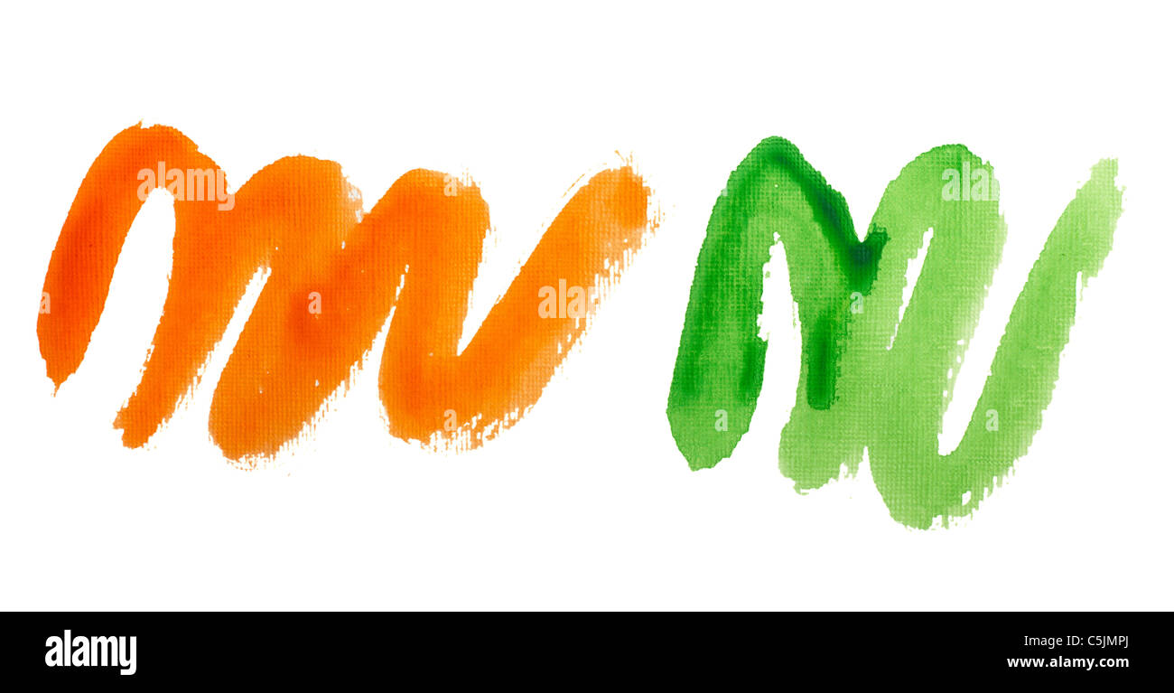 Watercolor paint strokes bright Cut Out Stock Images & Pictures - Alamy