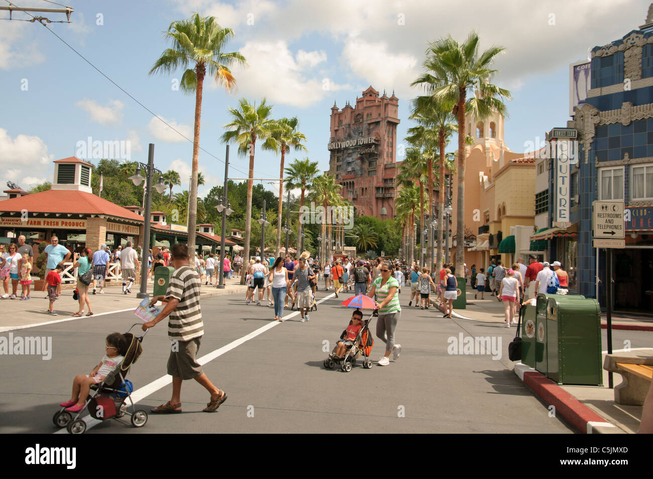 streets of hollywood studios walt disney world resort parks with tower ...