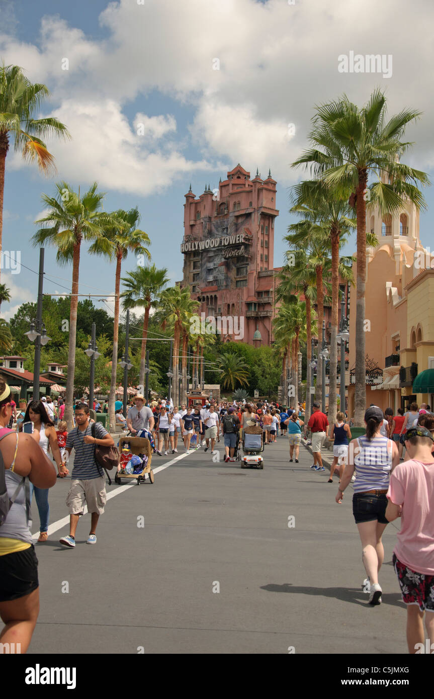 streets of hollywood studios walt disney world resort parks with tower ...