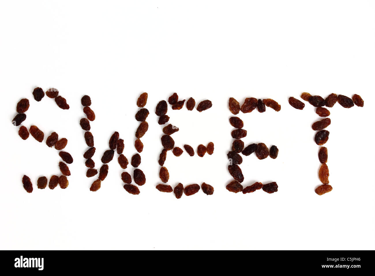 The word SWEET written with raisins , conceptual image , concept Stock ...