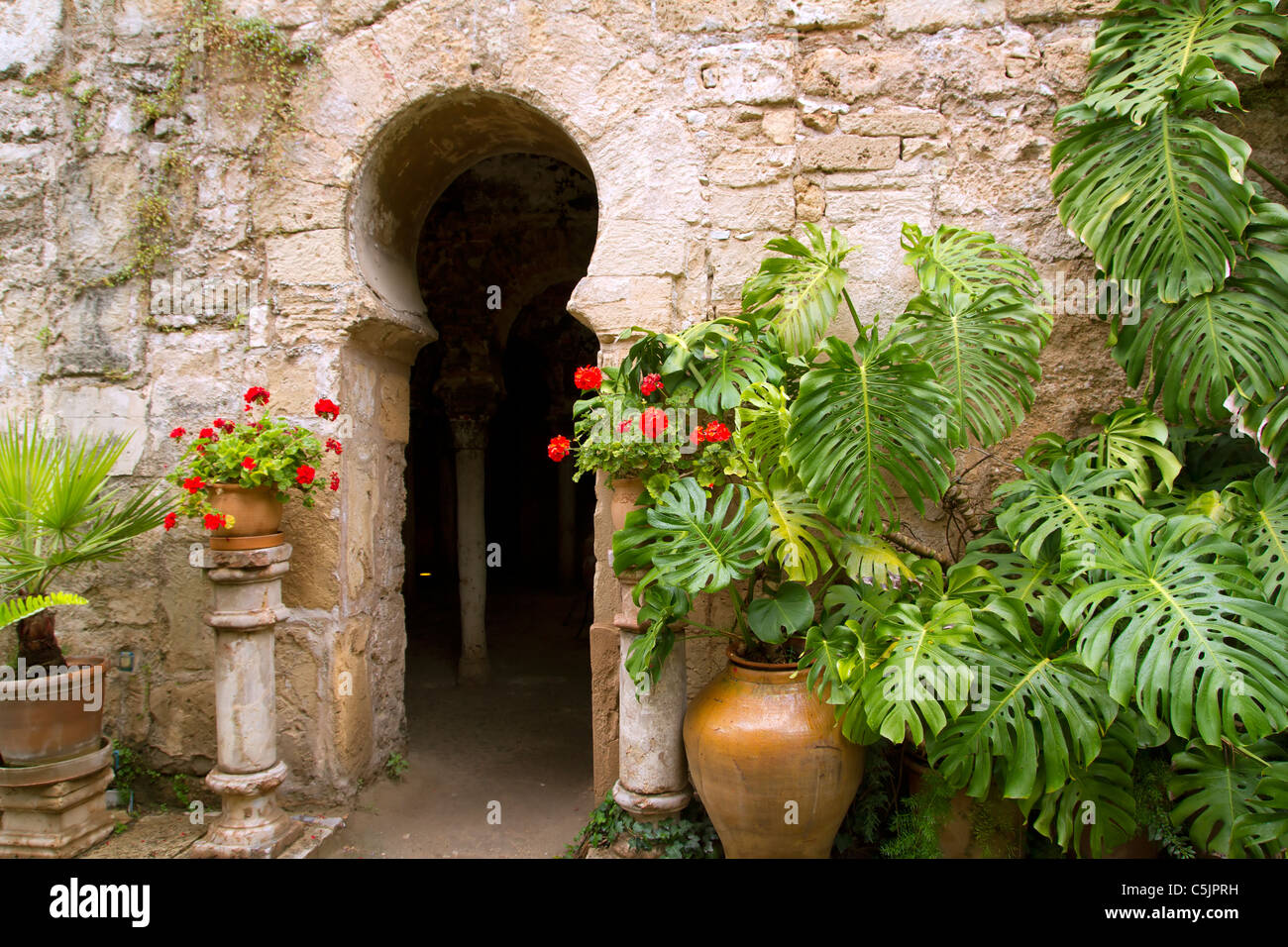 Arab baths in Majorca old city of Barrio Calatrava Los Patios at Palma ...