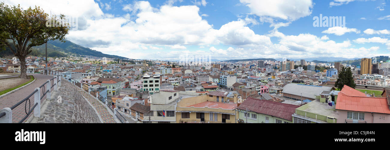 Panoramic view over the new area of Quito, from the Old Military ...