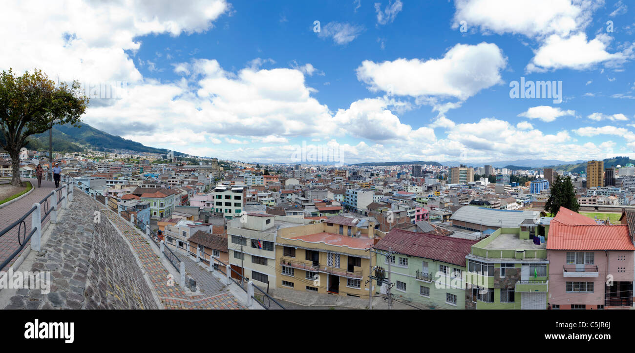 Panoramic view over the new area of Quito, from the Old Military ...