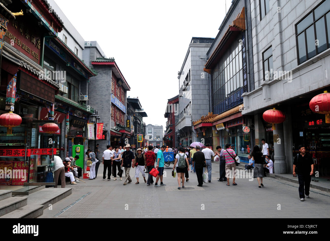 Shoppers on the street of shopping district. Beijing, China Stock Photo ...